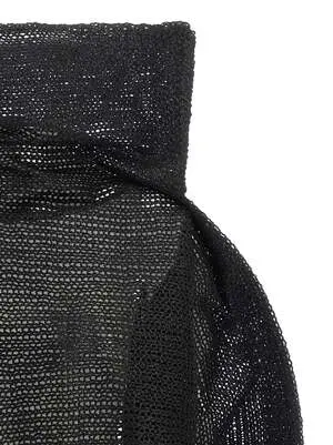 Issey Miyake Panini Wool And Alpaca Blend Top With Exaggerated Collar