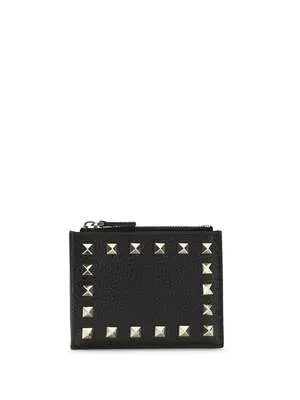 Valentino Garavani Rockstud Zip Card Holder - Black