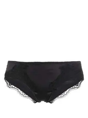 Dolce & Gabbana Satin Briefs With Lace Detailing - Black