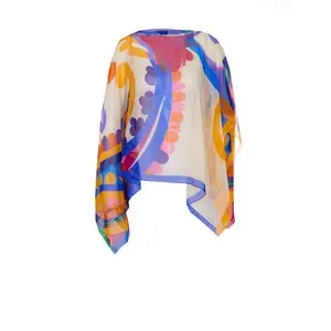 Etro Asymmetrical Floral Print Poncho Top - Multicolor
