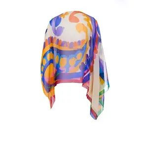 Etro Asymmetrical Floral Print Poncho Top - Multicolor
