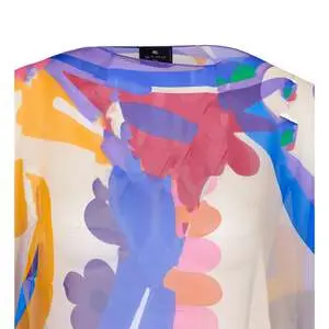 Etro Asymmetrical Floral Print Poncho Top - Multicolor