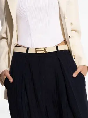 Victoria Beckham Leather Belt With Gold Tone Buckle - Multicolor