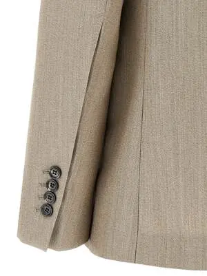 AMI Paris Maxi Split Blazer - Cream