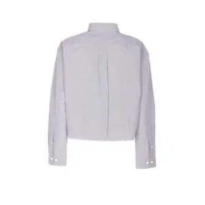 Miu Miu Check Motif Logo Shirt - Blue