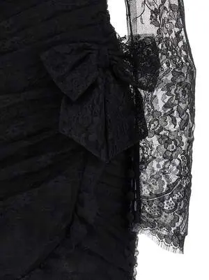 Alessandra Rich Lace Draped Mini Dress