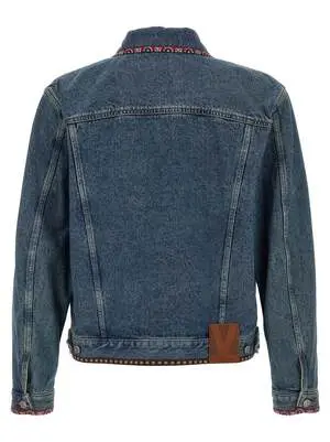 Valentino Garavani Embellished Denim Jacket - Blue
