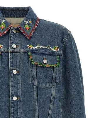 Valentino Garavani Embellished Denim Jacket - Blue