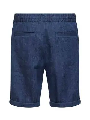 Brunello Cucinelli Linen And Virgin Wool Chevron Bermuda Shorts