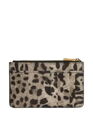 Dolce & Gabbana Leopard-print Dauphine Leather Card Holder