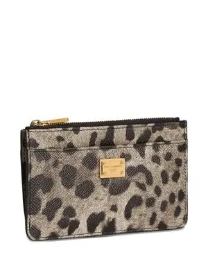 Dolce & Gabbana Leopard-print Dauphine Leather Card Holder