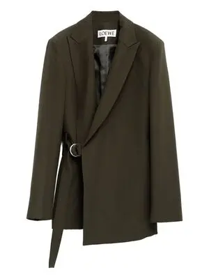 Loewe Wool Draped Blazer Jacket - Multicolor