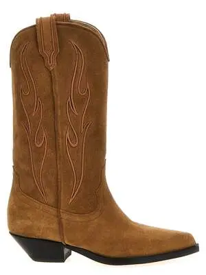 SONORA Santa Fe Suede Embroidered Boots - Brown
