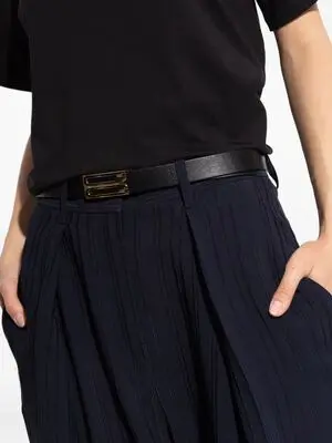 Victoria Beckham Frame Regular Leather Belt - Black