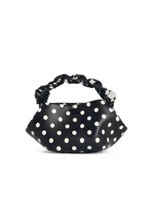 GANNI Bou" Mini Bag In Leather With Polka-dot Pattern - Black