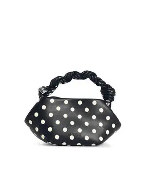 GANNI Bou" Mini Bag In Leather With Polka-dot Pattern - Black