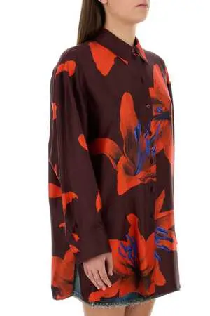 Alexander McQueen Oversize Printed Silk Shirt