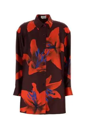 Alexander McQueen Oversize Printed Silk Shirt - Multicolor