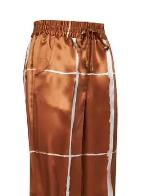Kiton Printed Silk Drawstring Trousers