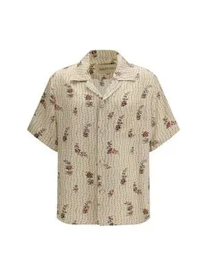Valentino Garavani Papier Floral Print Silk Bowling Shirt - Multicolor