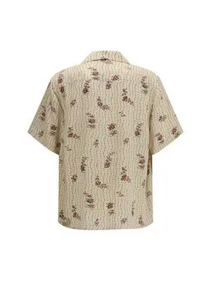 Valentino Garavani Papier Floral Print Silk Bowling Shirt - Multicolor