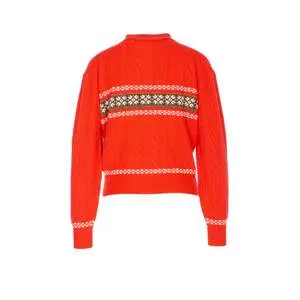 Guest In Residence Cable Collegiate Polo Sweater - Red