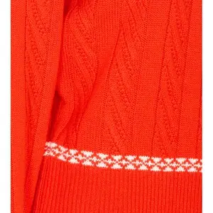 Guest In Residence Cable Collegiate Polo Sweater - Red