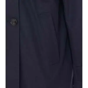 Herno Double-breasted Peacoat With Hood - Blue