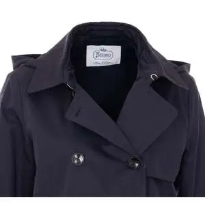 Herno Double-breasted Peacoat With Hood - Blue