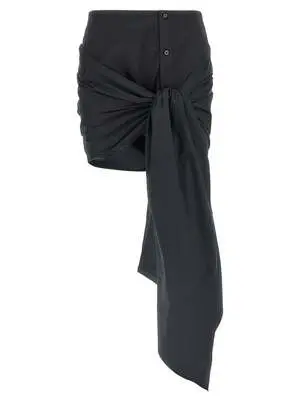 Attico Bow Skirt - Black