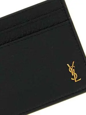 Saint Laurent Tiny Cassandre' Card Holder - Black