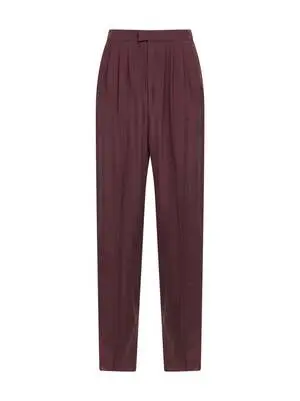 Saint Laurent Silk Habutai Tailored Trousers - Multicolor