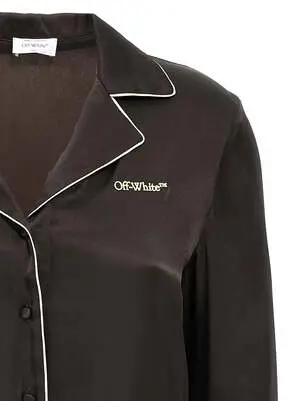 Off-White Acetate And Silk Blend Pajama Shirt
