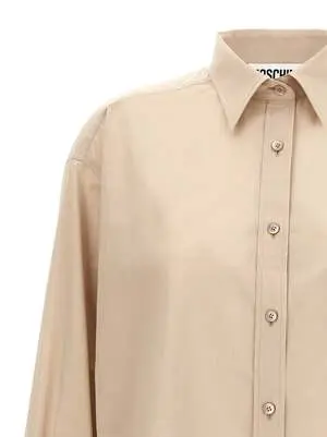 Moschino Cotton Shirt With Patch Pocket And Embroidery