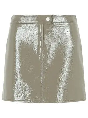 COURREGES Coated Polyester Blend Miniskirt - Gray
