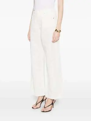 Max Mara Cotton And Linen Wide Leg Pants