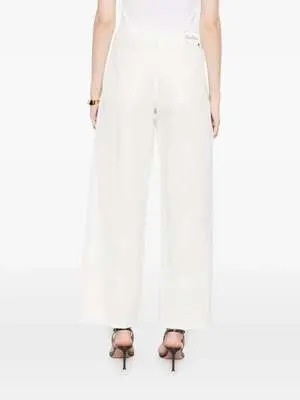 Max Mara Cotton And Linen Wide Leg Pants