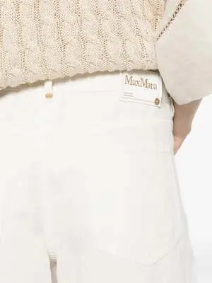 Max Mara Cotton And Linen Wide Leg Pants