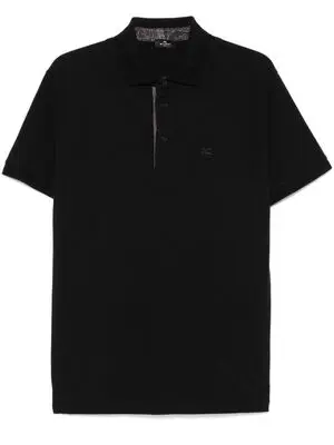 Etro Cotton Piqué Polo Shirt - Black