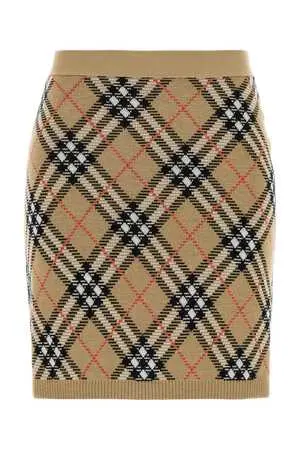 Burberry Embroidered Wool Blend Mini Skirt - Multicolor