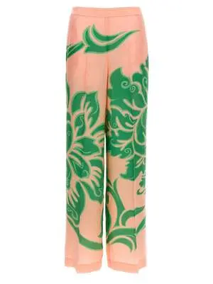 Etro Printed Viscose And Silk Blend Wide Leg Trousers - Pink