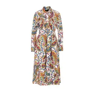 Etro Floral Paisley Print Long-sleeve Belted Dress - Multicolor