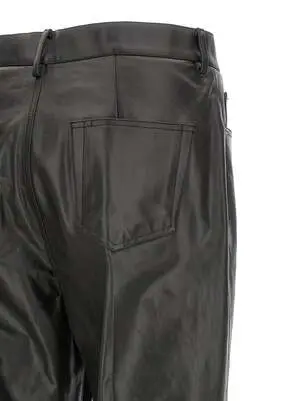 Rick Owens Bolan Cargo High-waisted Leather Pants