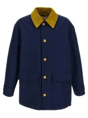 Marni Cotton Gabardine Parka With Quilted Lining - Blue