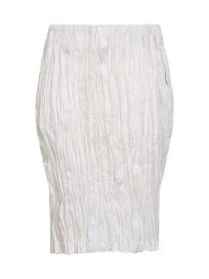 TOTEME TOTEME White Crinkled Linen Pencil Skirt Multicolor