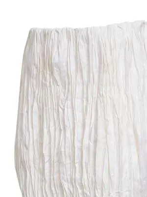 TOTEME White Crinkled Linen Pencil Skirt - Multicolor