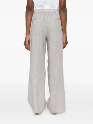 Peserico Linen Wide Leg Pants - Multicolor