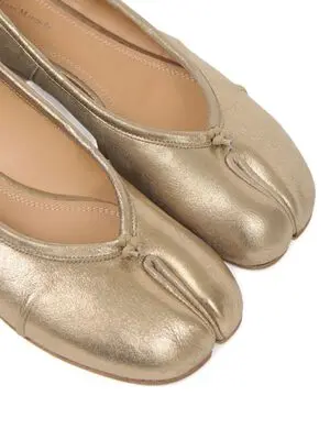 MAISON MARGIELA Tabi Metallic Leather Ballerinas - Silver