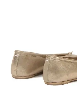 MAISON MARGIELA Tabi Metallic Leather Ballerinas - Silver