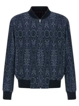 Etro Jacquard Bomber Jacket - Blue